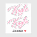 Kayla Decorative Name in Pink x2 Sticker | Zazzle