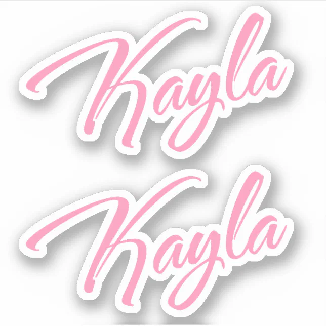 Kayla Decorative Name in Pink x2 Sticker | Zazzle