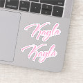 Kayla Decorative Name in Pink x2 Sticker | Zazzle
