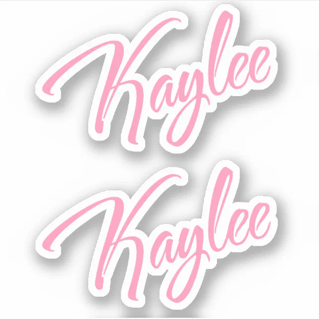 Kaylee Decorative Name in Pink x2 Sticker | Zazzle