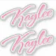Kaylee name in pink script x2 sticker | Zazzle