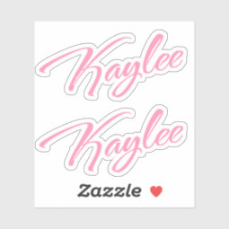Kaylee name in pink script x2 sticker | Zazzle