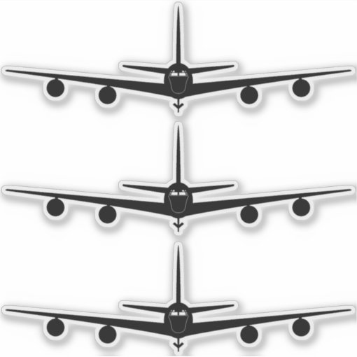 KC-135 Front View Silhouette Sticker | Zazzle