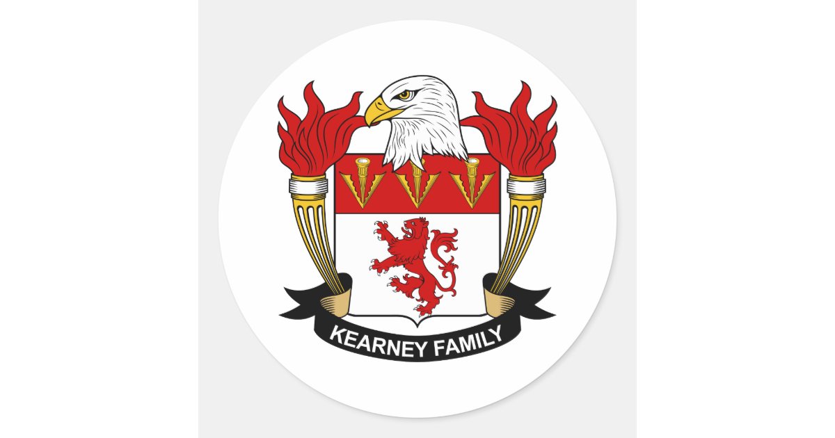 Kearney Family Crest Classic Round Sticker | Zazzle