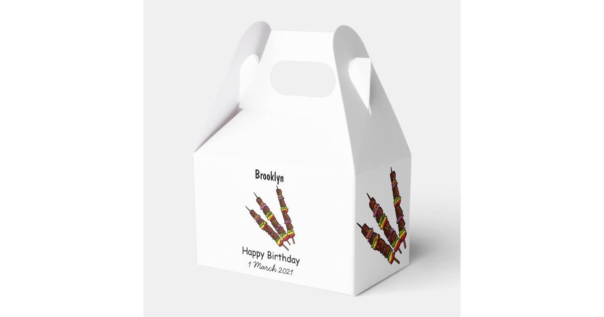 Kebab or kabob cartoon illustration favor boxes | Zazzle