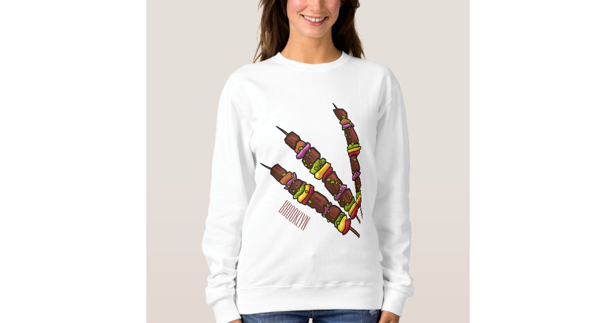 Kebab or kabob cartoon illustration sweatshirt | Zazzle