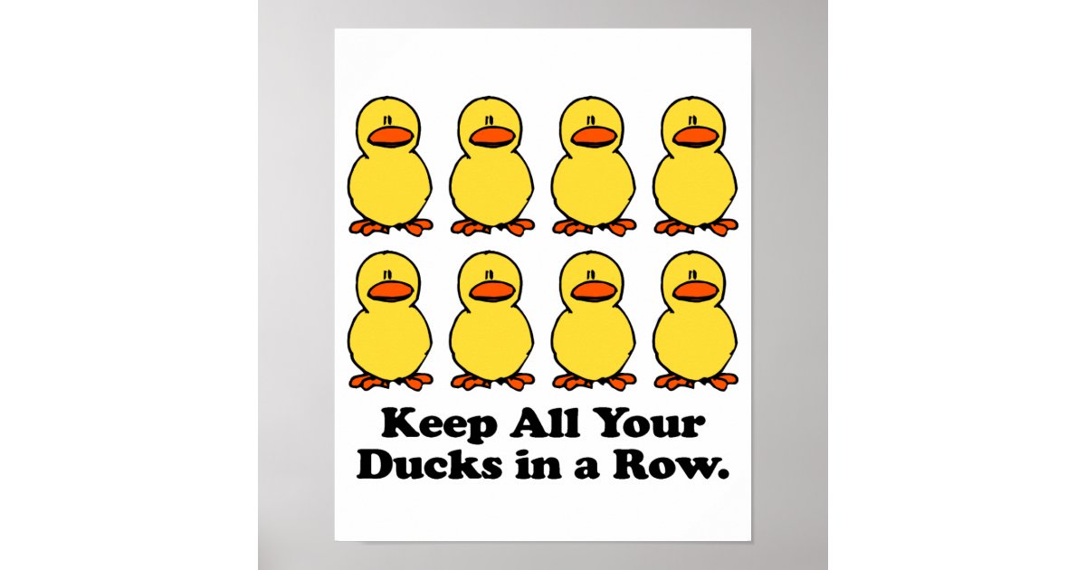 Keep All Your Ducks in a Row Poster | Zazzle