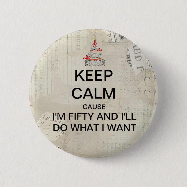 Keep Calm 50th Birthday Party Favor Pinback Button | Zazzle