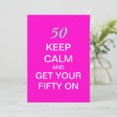 KEEP CALM 50th Birthday Party Invitation | Zazzle