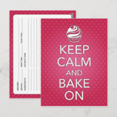 Keep Calm and Bake On Recipe Card Pink | Zazzle