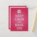 Keep Calm and Bake On Recipe Card Pink | Zazzle