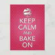 Keep Calm and Bake On Recipe Card Pink | Zazzle
