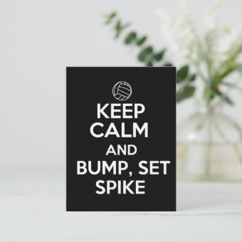 Keep Calm and Bump, Set, Spike Postcard | Zazzle
