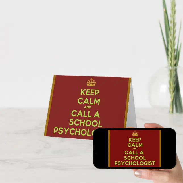 Keep Calm and Call a School Psychologist Note Card | Zazzle