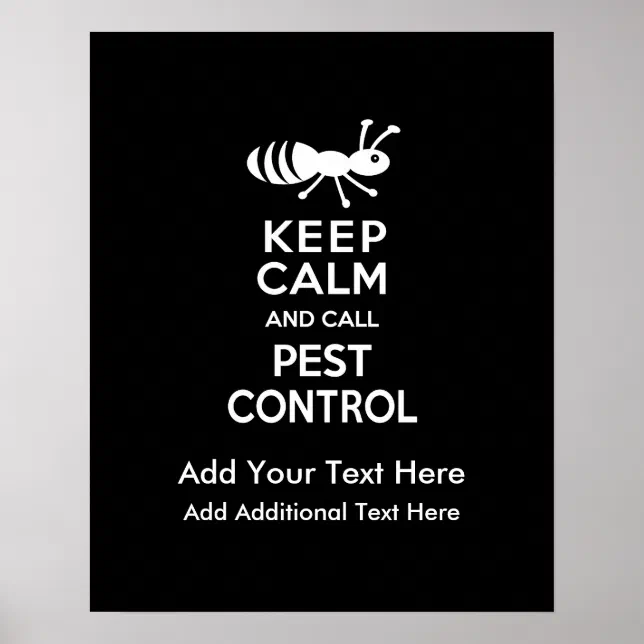 Keep Calm and Call Pest Control Exterminator Poster | Zazzle