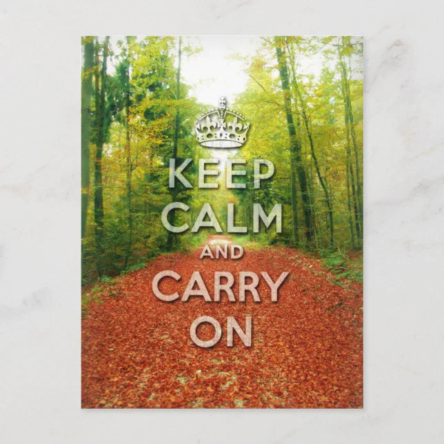 keep calm and carry on Autumn season Postcard | Zazzle