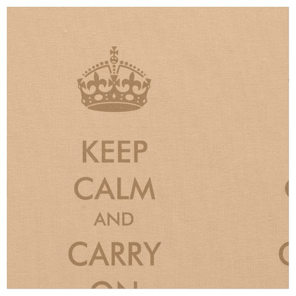Vintage Distressed Red Keep Calm and Carry On Fabric | Zazzle.com