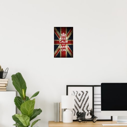 Keep Calm and Carry On - Grunge British Flag Poster | Zazzle