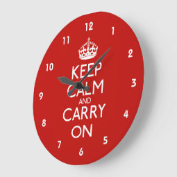 Keep Calm and Carry On Large Clock | Zazzle