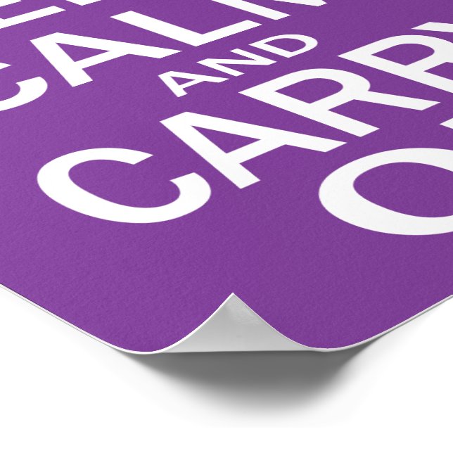 Keep Calm And Carry On Crown Purple