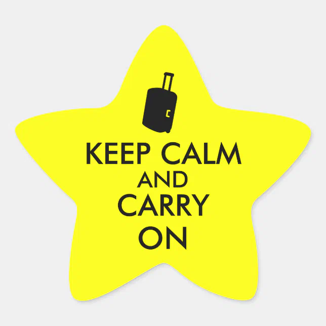 Keep Calm and Carry On Travel Custom Star Sticker | Zazzle
