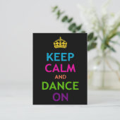 Keep Calm and Dance On Postcard | Zazzle