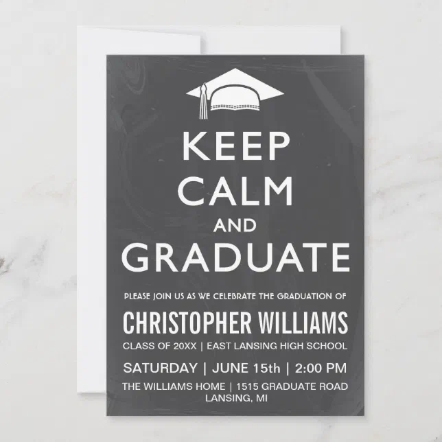 Keep Calm and Graduate Invitation | Zazzle