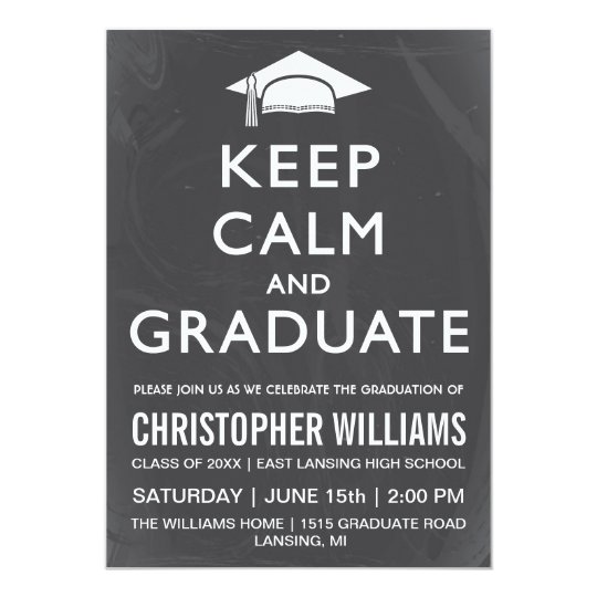 Keep Calm and Graduate Invitation | Zazzle.com