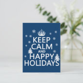 Keep Calm and Happy Holidays Holiday Postcard | Zazzle