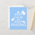 Keep Calm and Keep Reading Postcard | Zazzle