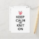 Keep calm and knit on postcard | Zazzle