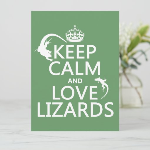 Keep Calm and Love Lizards - all colors Invitation | Zazzle