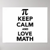 Keep calm and love Math Pi Poster | Zazzle