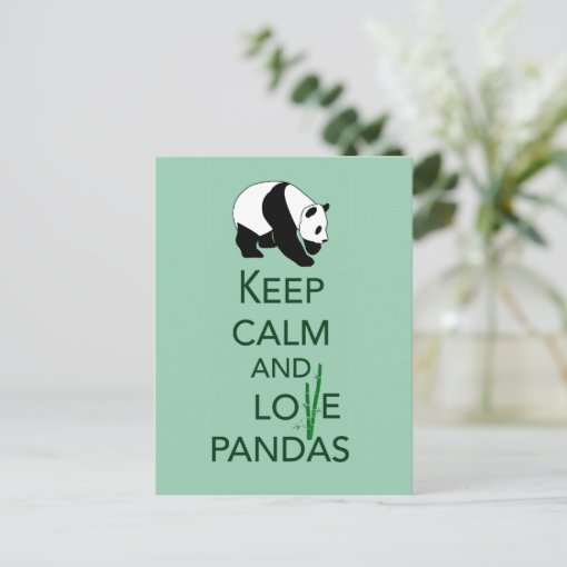 Keep Calm and Love Pandas Gift Art Print Postcard | Zazzle