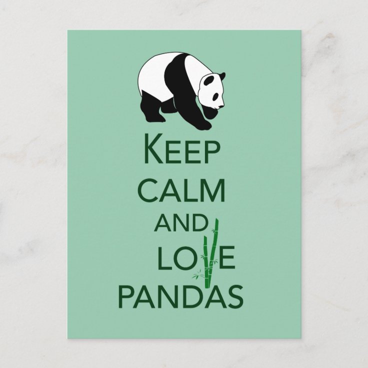 Keep Calm and Love Pandas Gift Art Print Postcard | Zazzle