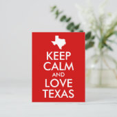Keep Calm and Love Texas Red Postcard | Zazzle