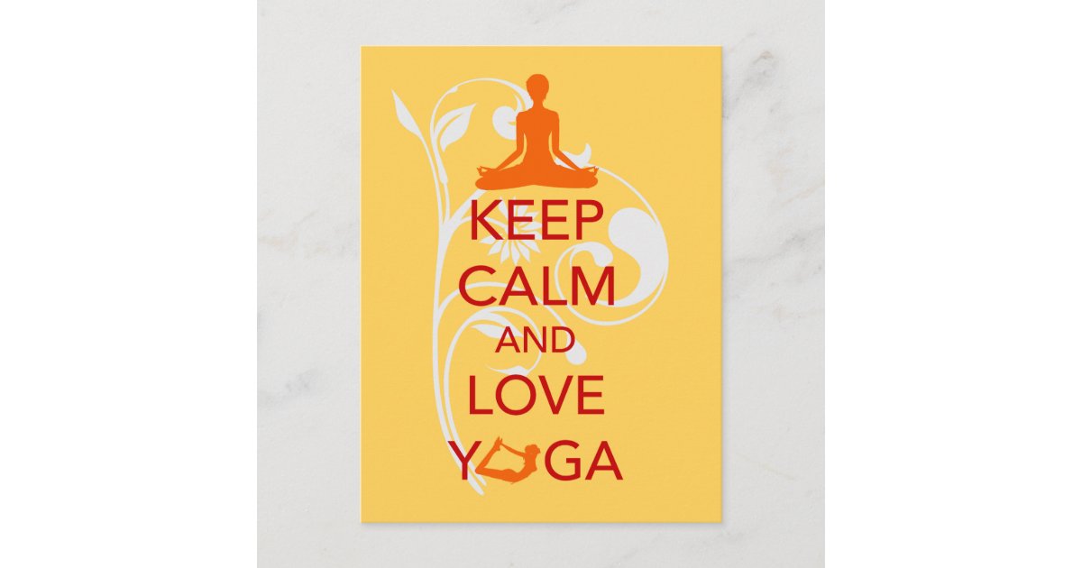 Keep Calm and Love Yoga - unique fun design Postcard | Zazzle