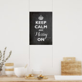 Keep Calm And Merry On Chalkboard Funny Holiday Poster | Zazzle