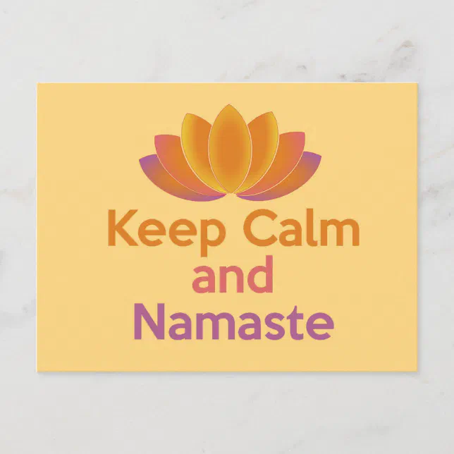 Keep Calm and Namaste - Zen, Yoga, Relax Postcard | Zazzle