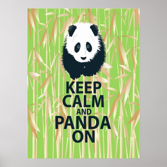 Keep Calm and Panda On Poster Art Print Bamboo | Zazzle.com
