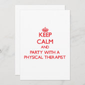Keep Calm and Party With a Physical Therapist Invitation | Zazzle