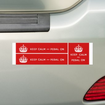 Keep Calm and Pedal On Bumper Sticker | Zazzle