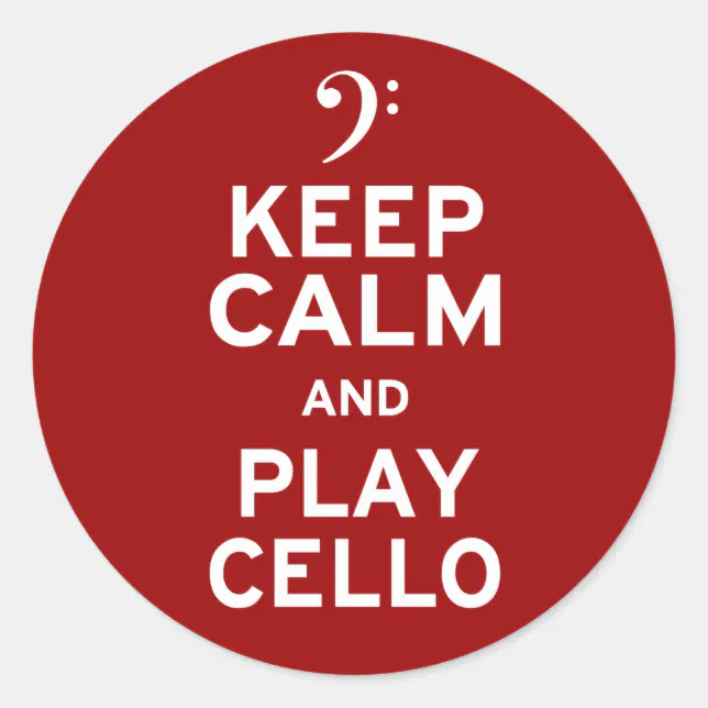 Keep Calm and Play Cello Classic Round Sticker | Zazzle
