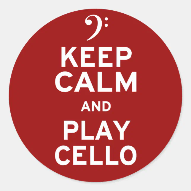 Keep Calm and Play Cello Classic Round Sticker | Zazzle