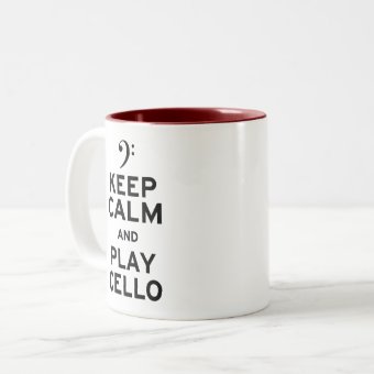 Keep Calm and Play Cello Two-Tone Coffee Mug | Zazzle