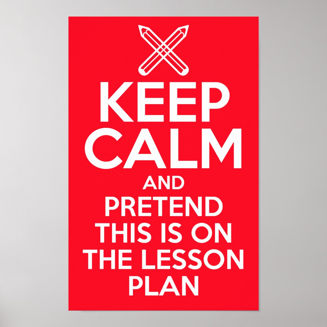 Keep Calm and Pretend this is on the lesson plan Poster | Zazzle