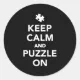 Keep Calm And Puzzle On Classic Round Sticker | Zazzle