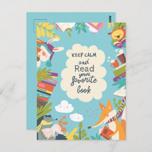 Keep Calm And Read Postcard | Zazzle
