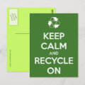 Keep Calm and Recycle On Postcard | Zazzle