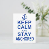 Keep calm and stay anchored postcard | Zazzle